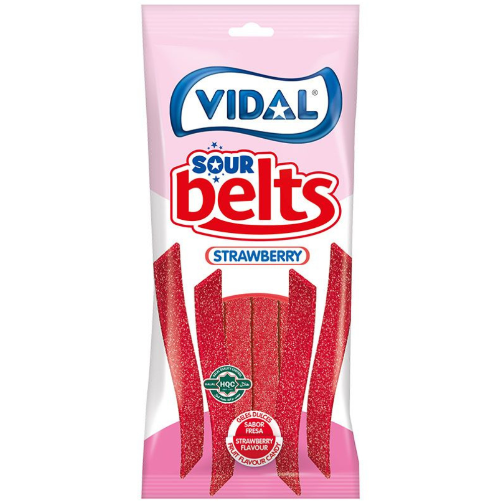 Vidal Sour Belts Strawberry 14 x 90g – Planet Foods