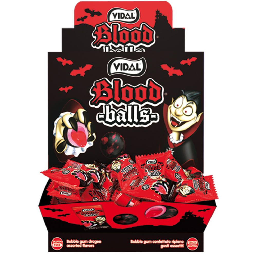 Vidal Bubble Blood Balls Bubble Gum Strawberry & Cola 1 x 200pc ...