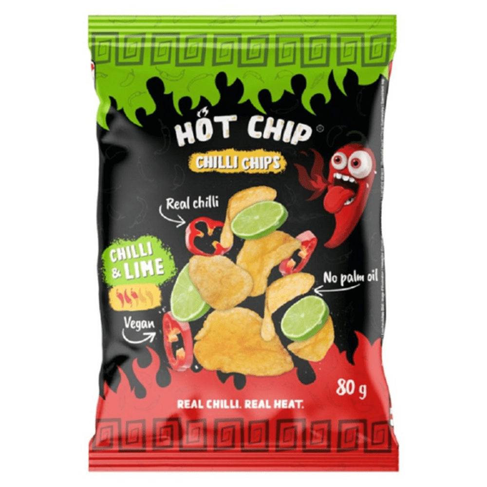 Hot Chip Potato Chips Chili And Lime 15 X 80g Planet Foods